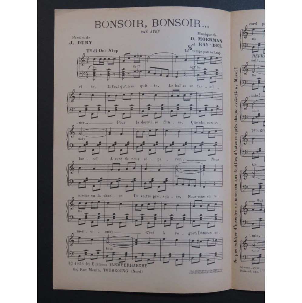 Bonsoir, Bonsoir... Daniel Moerman Romero Ray-Del Accordéon 1956