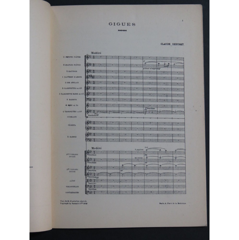 DEBUSSY Claude Gigues Images No 1 Orchestre