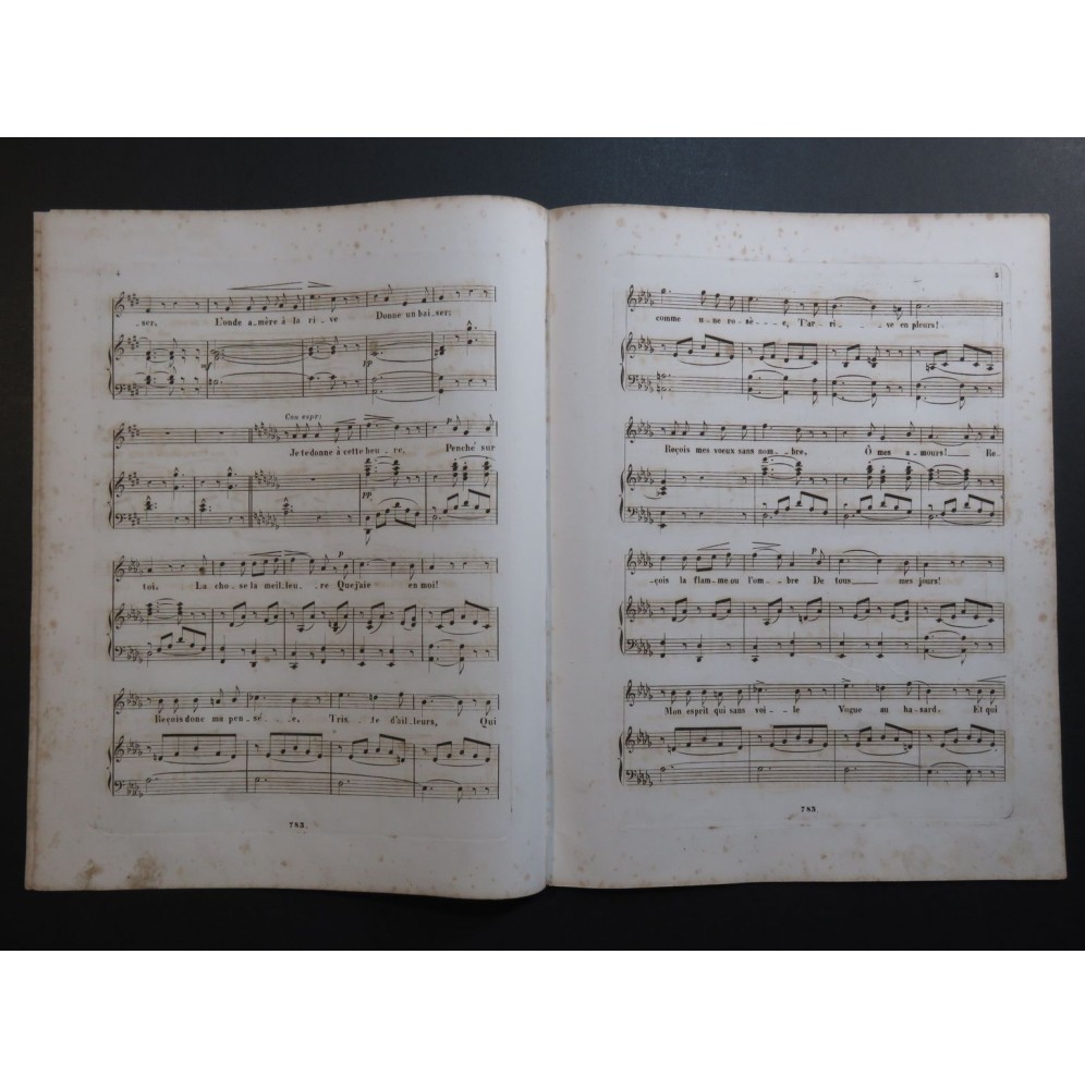 NIEDERMEYER Louis Puisqu'ici bas toute âme Dédicace Chant Piano ca1840