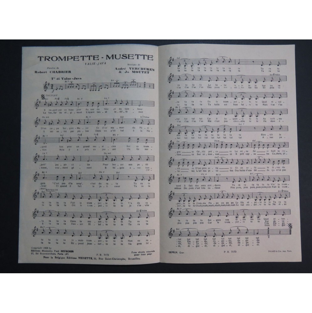 Trompette Musette André Verchuren Accordéon 1953