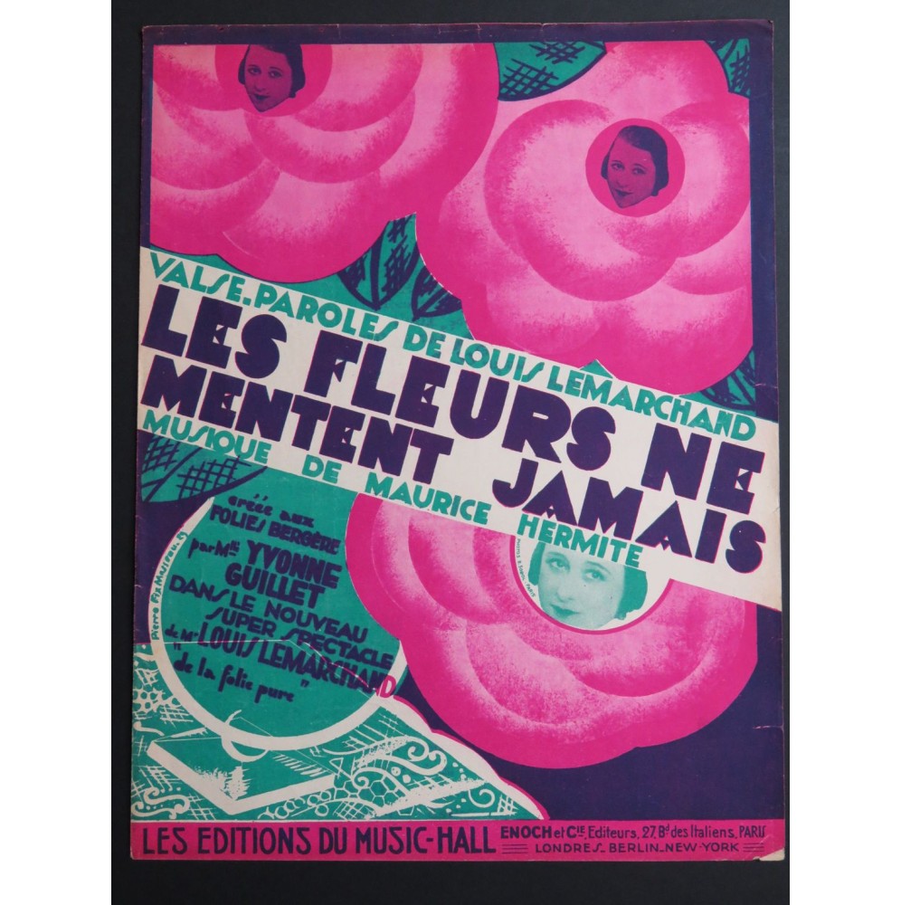 HERMITE Maurice Les Fleurs ne mentent jamais Chant Piano 1929