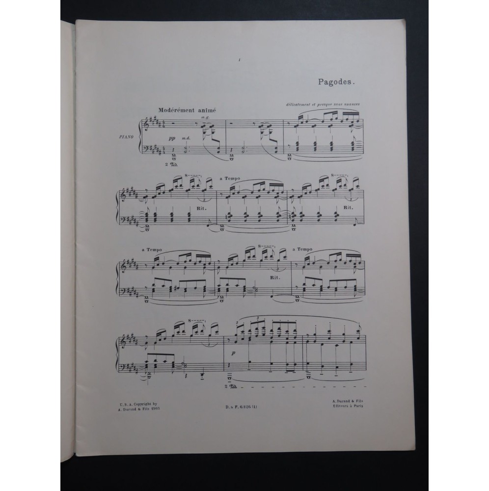 DEBUSSY Claude Estampes 3 pièces pour Piano