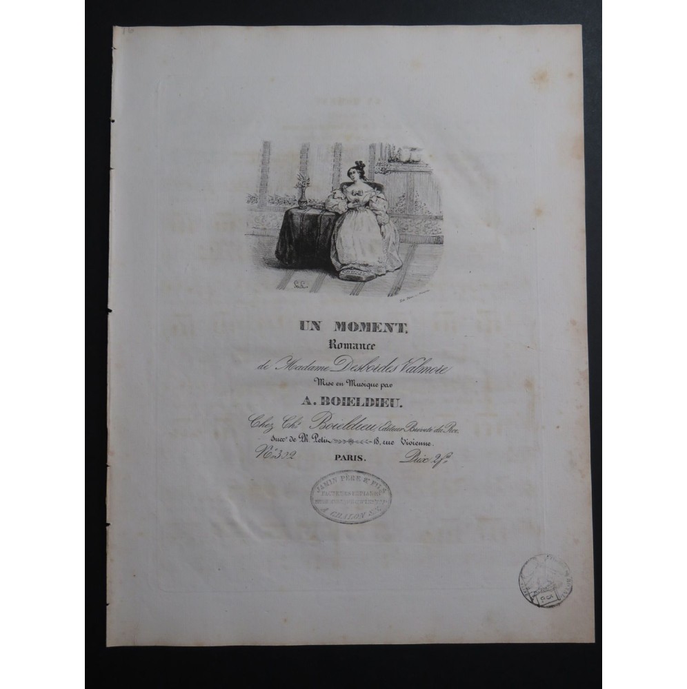 BOIELDIEU Adrien Un Moment Chant Piano ca1830
