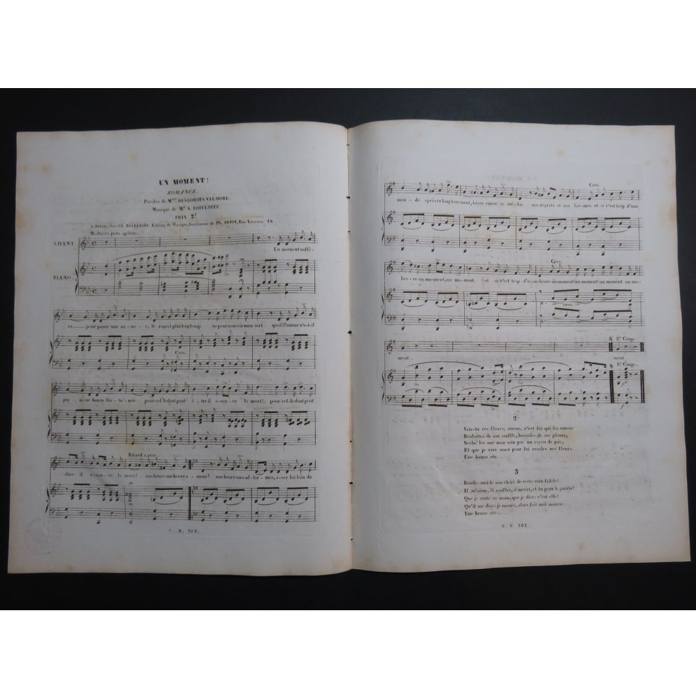 BOIELDIEU Adrien Un Moment Chant Piano ca1830