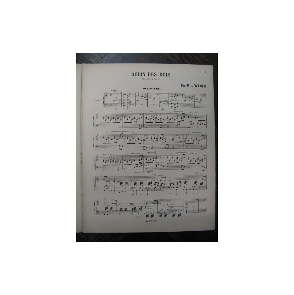 WEBER Robin des Bois Ouverture Piano XIXe