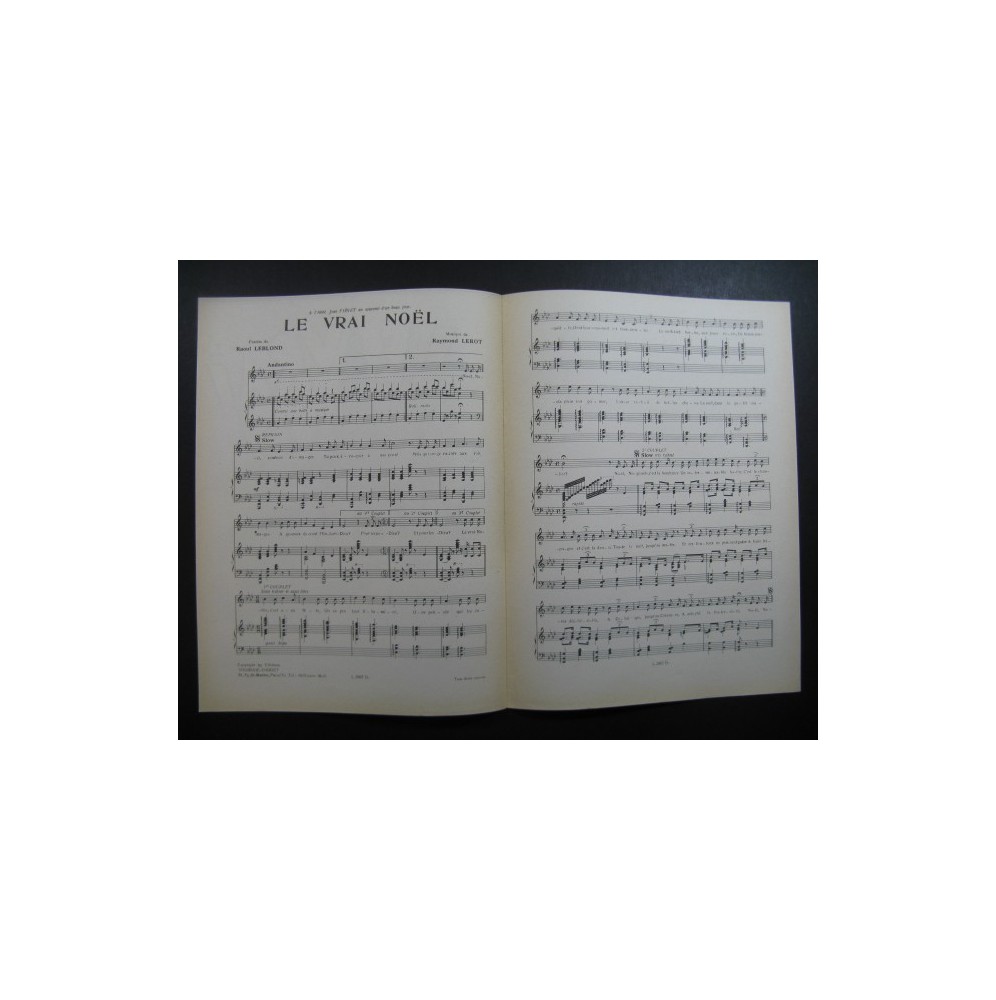 LEROT Raymond Le Vrai Noël Chant Piano