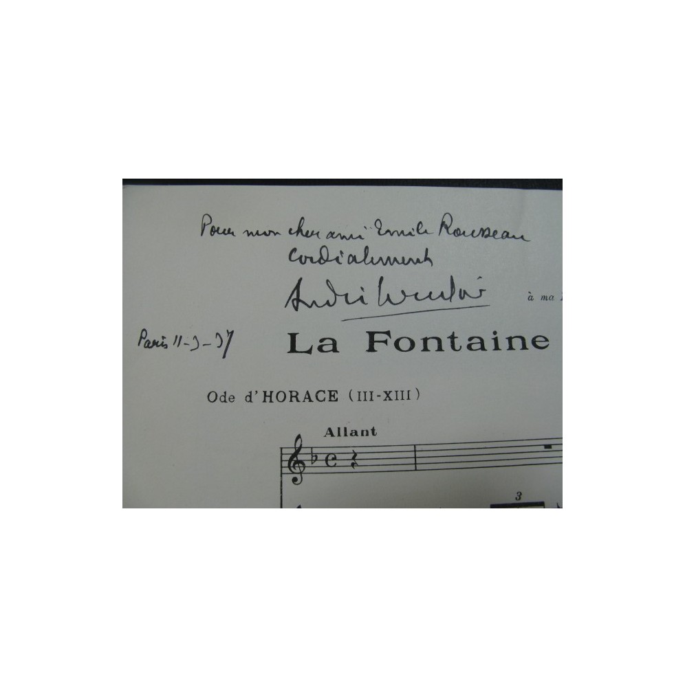 CUVELIER André-Marie Chansons pour Hélène No 1 Dédicace Chant Piano 1938