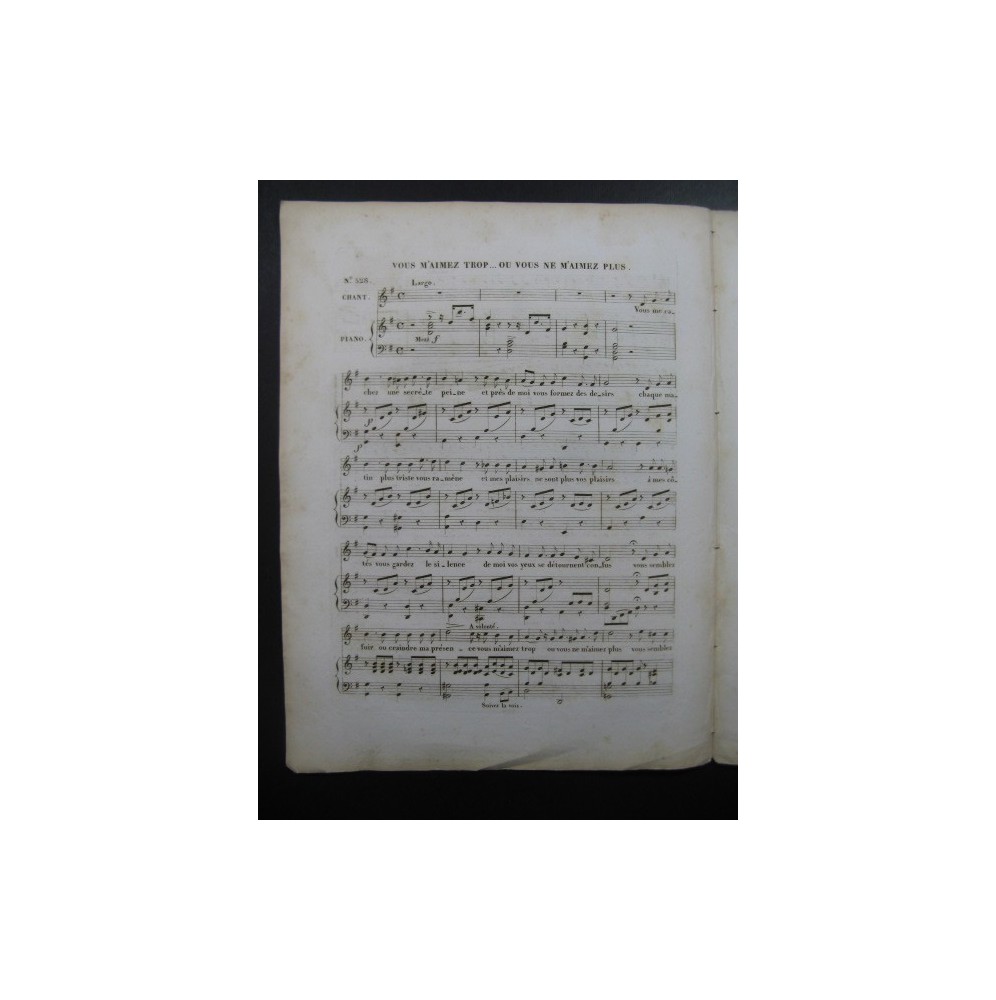 PLANTADE Charles Vous m'aimez trop Chant Piano ca1830