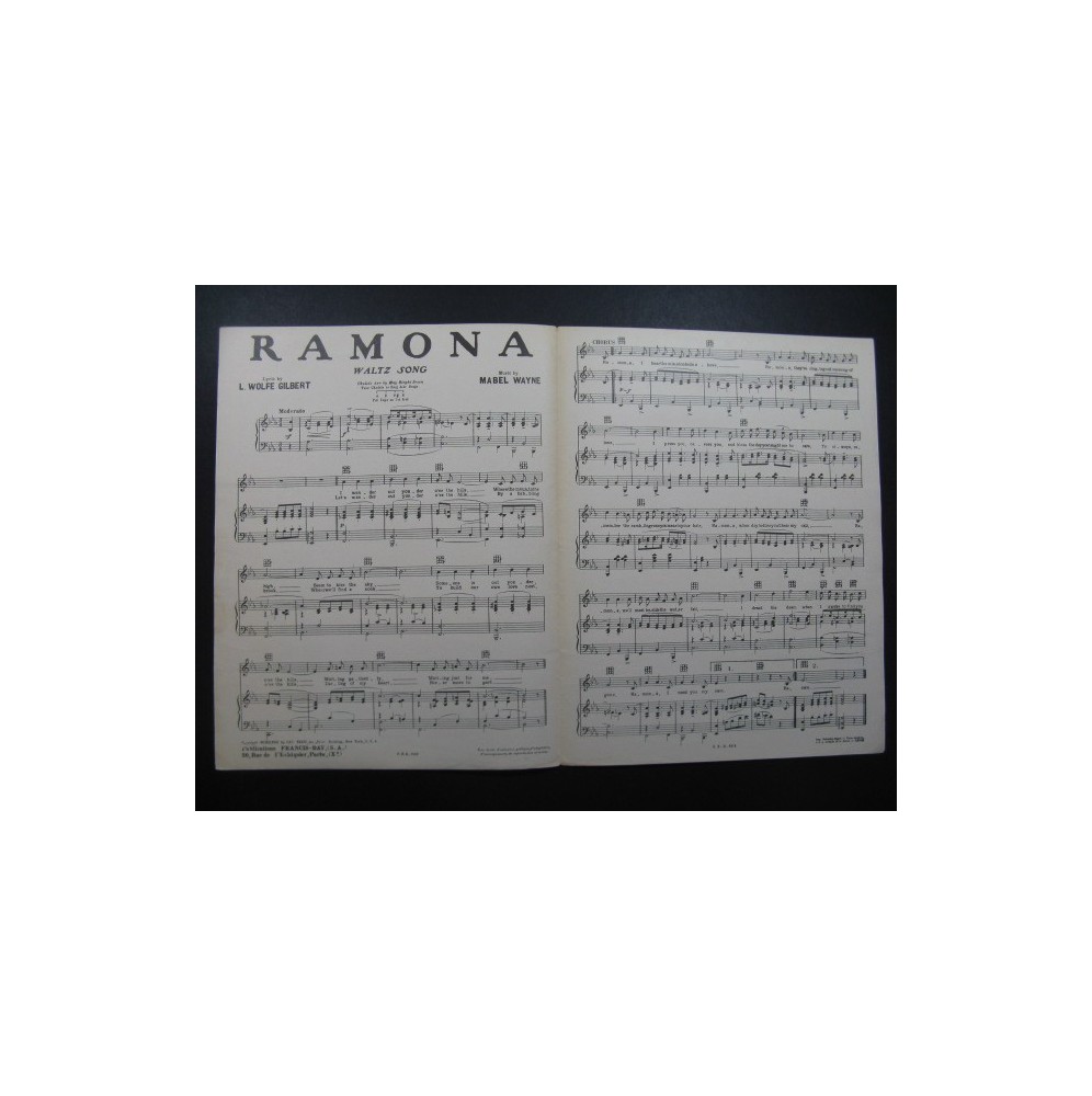 WAYNE Mabel Ramona Chant Piano 1928
