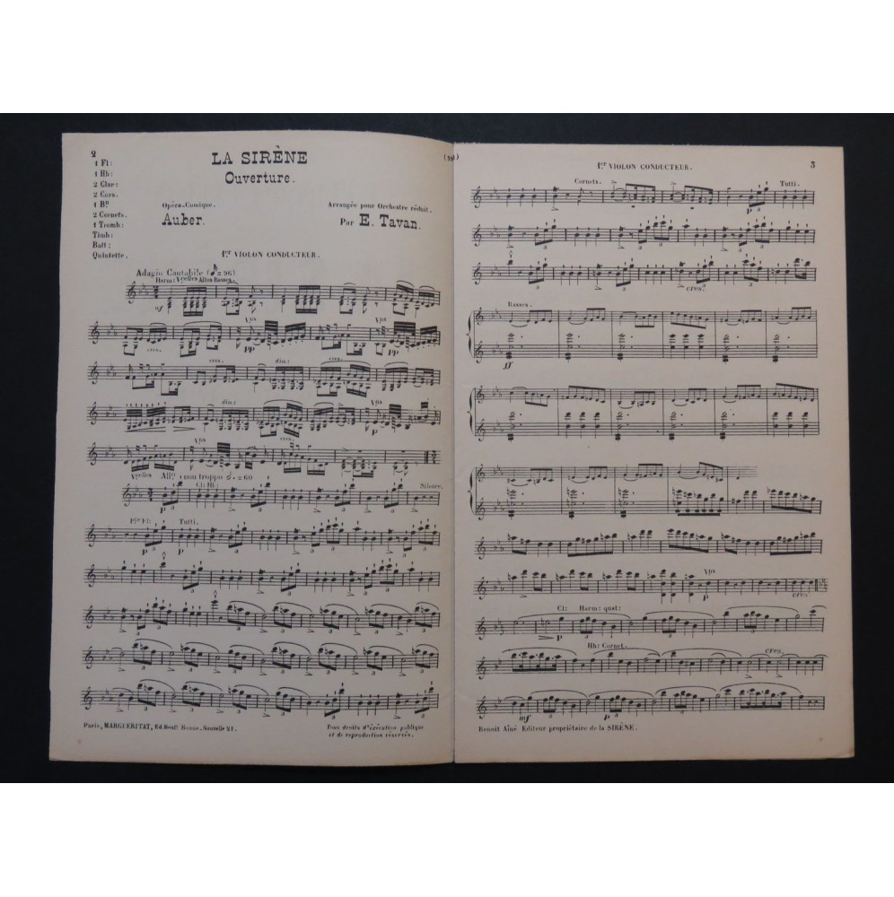 AUBER D. F. E. La Sirène Ouverture Orchestre