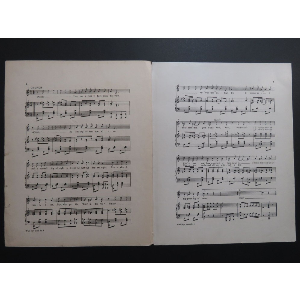 M. DALY Joseph What D'Ye Mean You Lost Dog Chant Piano 1913